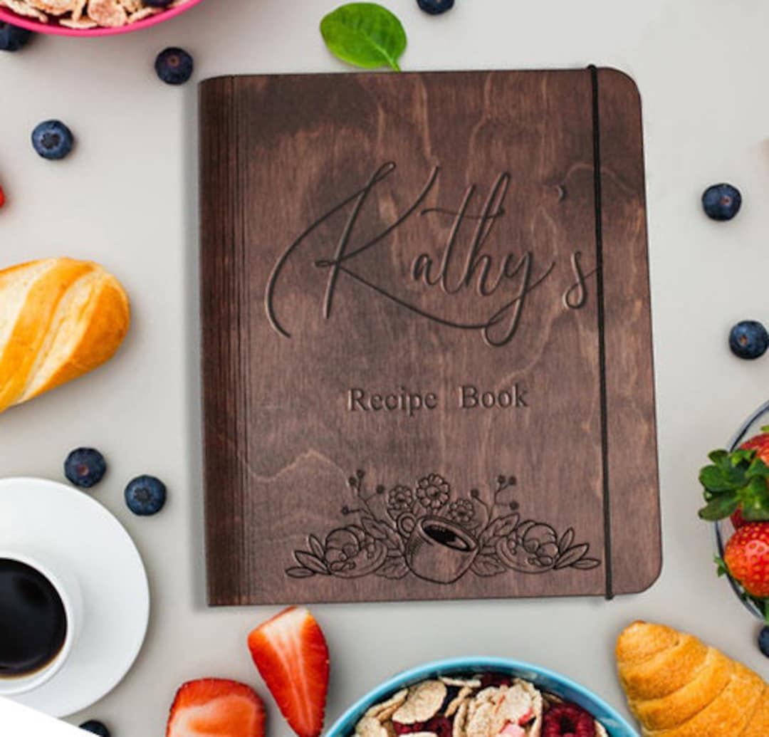 Personalized Family Recipe Book Wood Personalized Blank Cookbook Mums 3 ...