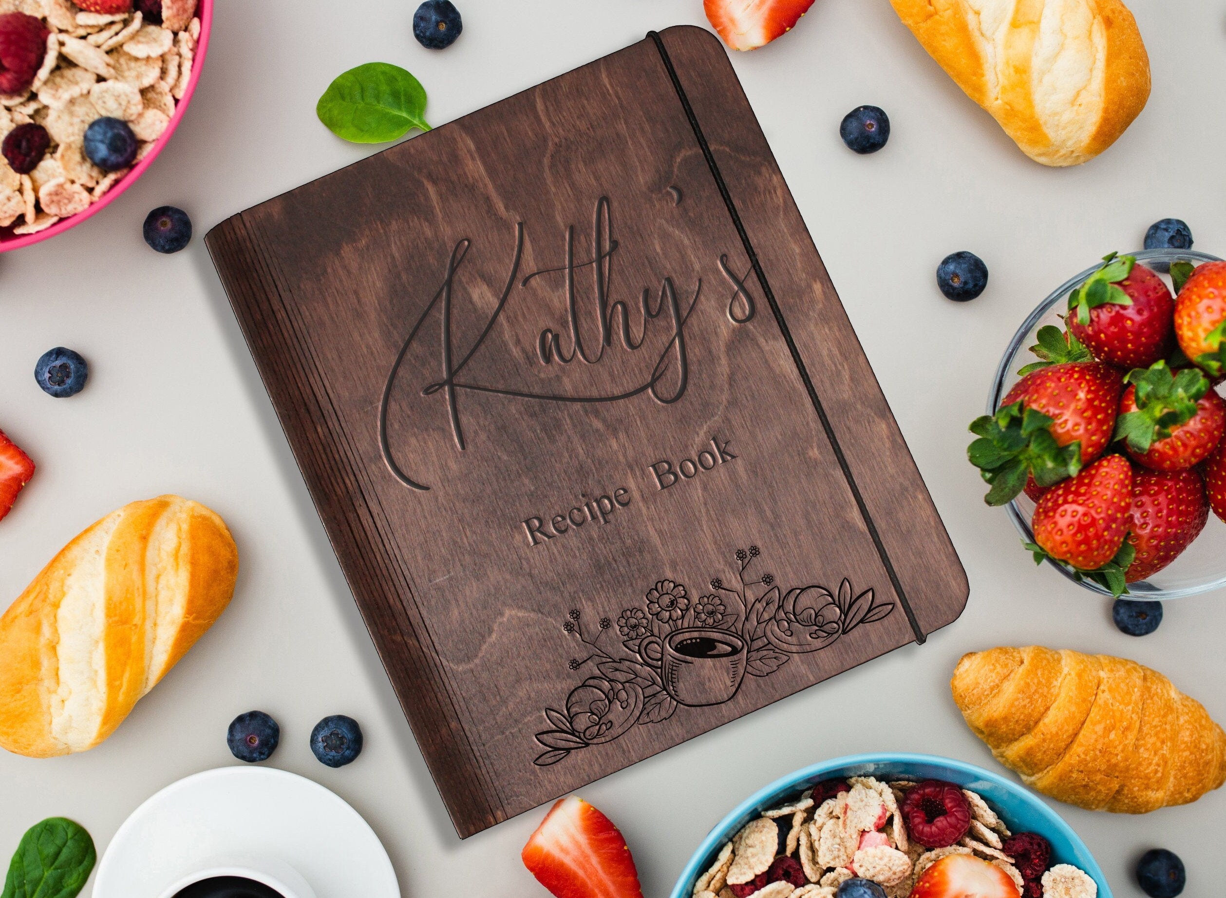 Personalized Wood Recipe Book, Custom Family Cookbook, Ring Binder - Etsy