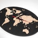 Wood World Map Clock Small Christmas Gift for Couple Birthday - Etsy