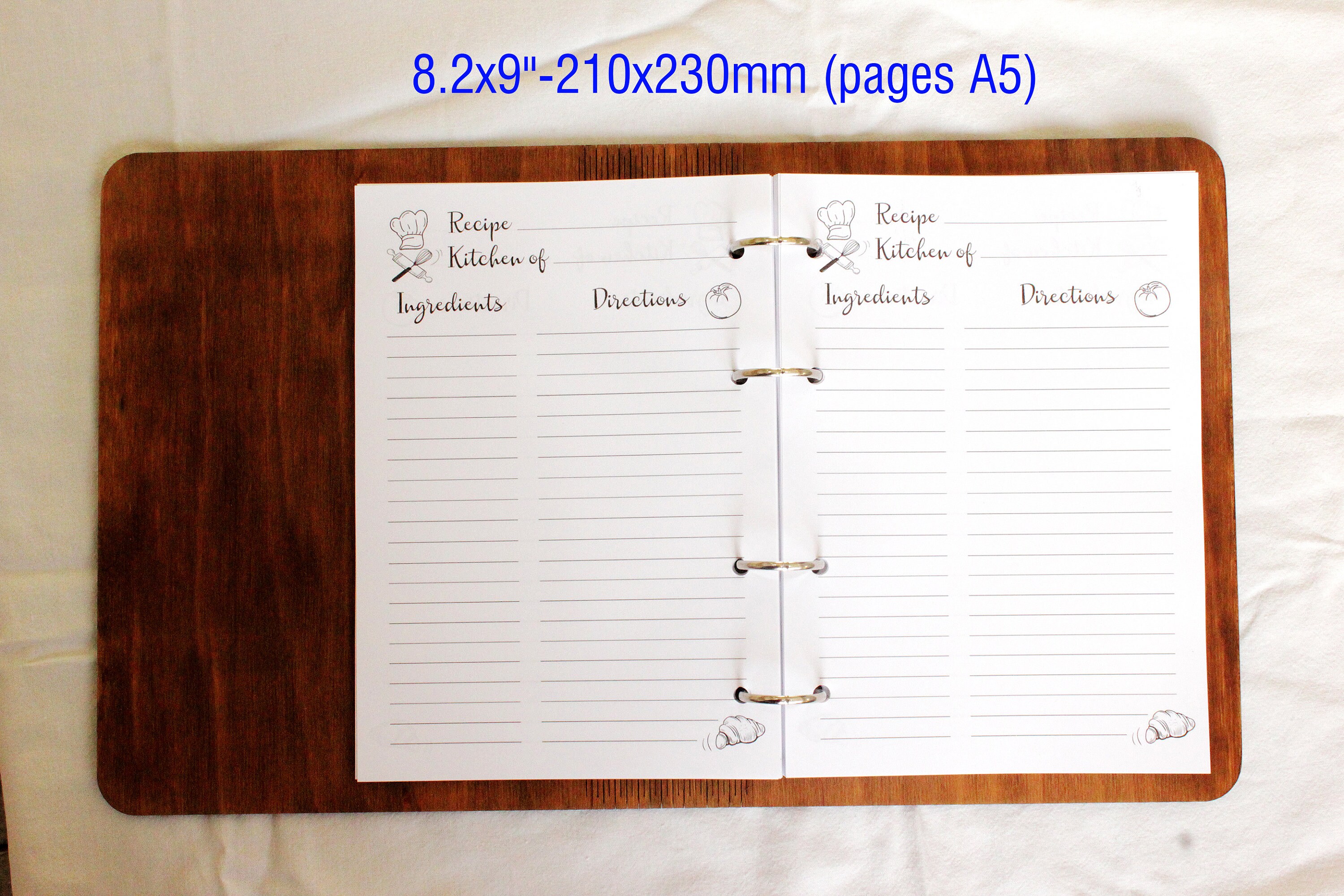 Personalized Family Recipe Book Wood Personalized Blank - Etsy