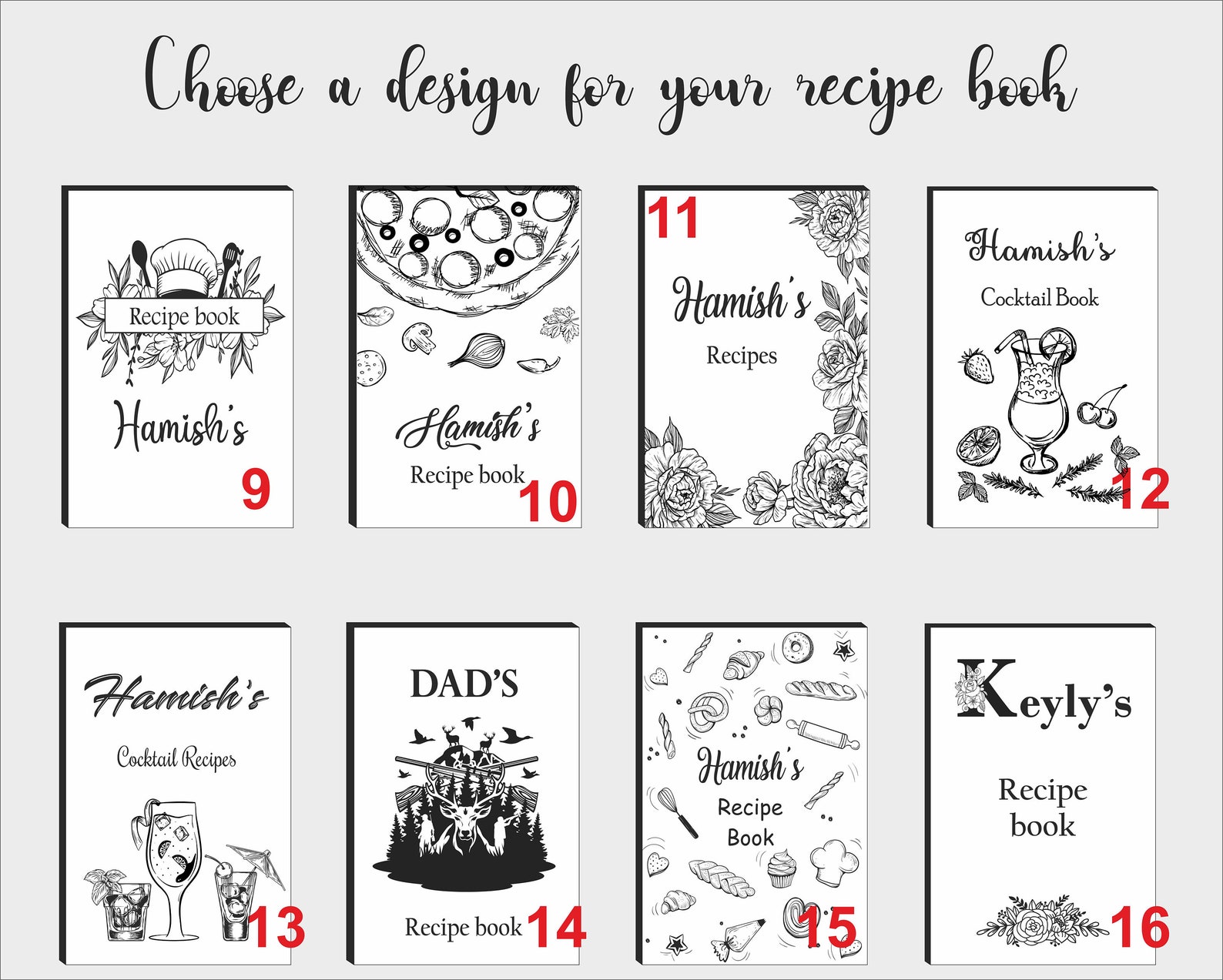 Personalized Recipe Book Blank Cooking Book Journal Cookbook - Etsy