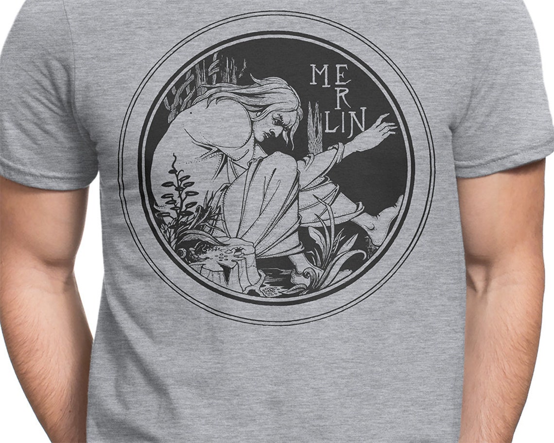 Merlin Aubrey Beardsley Men/women T-shirt S-XXL Fantasy - Etsy