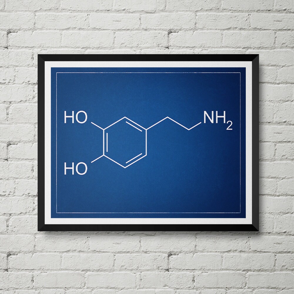Dopamine Molecule Print - Neurotransmitter, Serotonin, Prozac ...