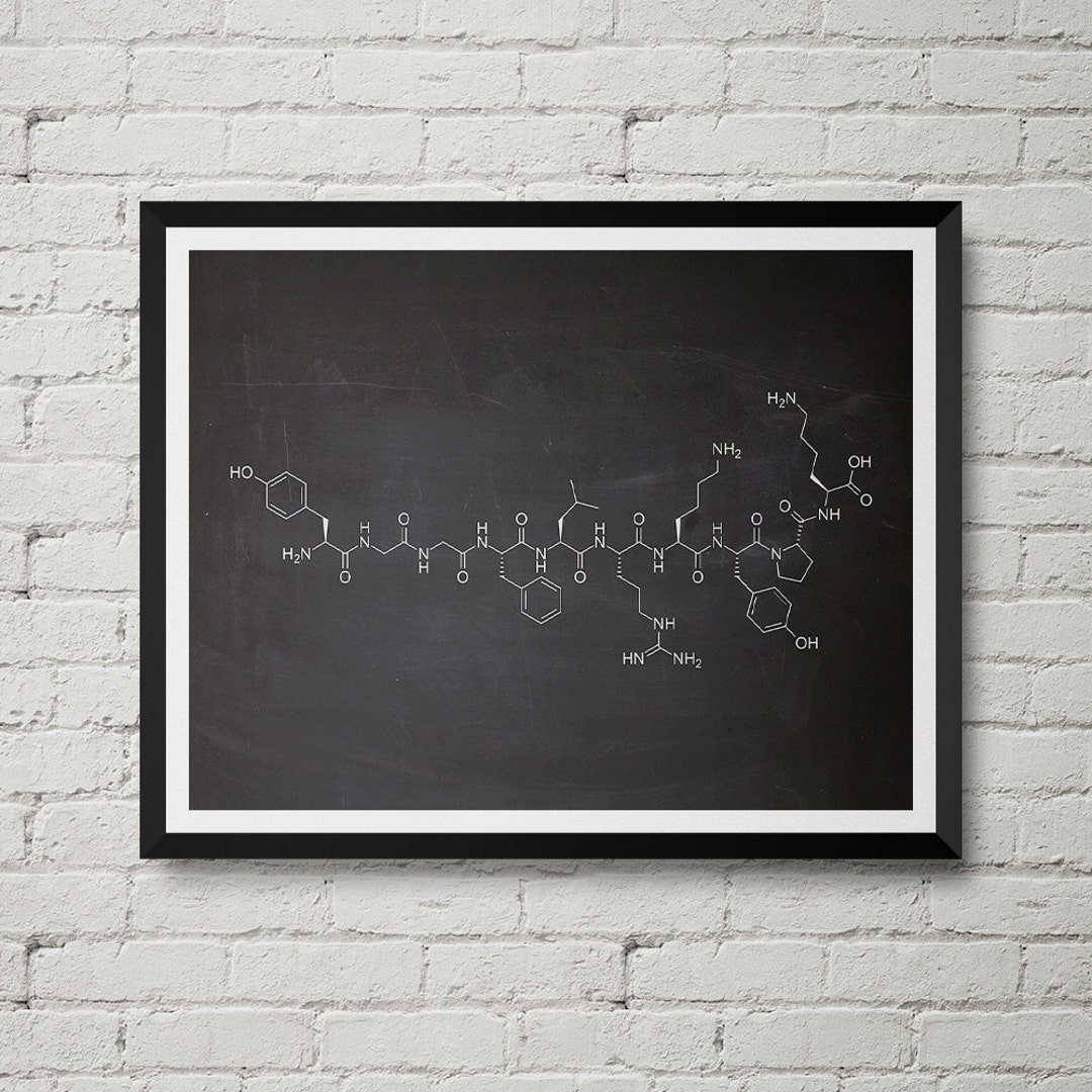 Alpha Neo-endorphin Molecule Print - Endorphins, Neurotransmitter ...