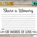 Share a Memory Card, Share Memories, Write a Memory, Please Leave a ...