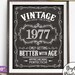 1977 Birthday Sign, Better With Age Vintage Birthday, 40th Sign, Aged ...