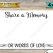 Share a Memory Card, Share Memories, Write a Memory, Please Leave a ...
