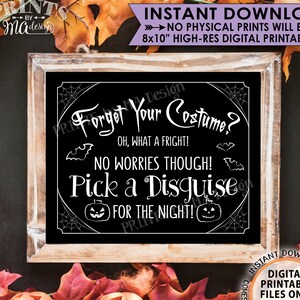 Halloween Party Sign Costume Party Sign, Forgot Costume, No Halloween ...