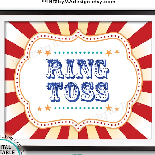 Carnival Ring Toss Sign Carnival Party Sign Circus Games | Etsy