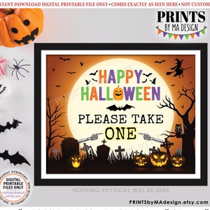 Please Take One Candy Sign Happy Halloween Trick-or-treat - Etsy