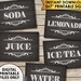 Beverage Station Soft Drink Signs, Soda Juice Lemonade Tea, Wedding ...