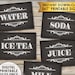 Beverage Station Soft Drink Signs, Soda Juice Water Ice Tea, Wedding ...