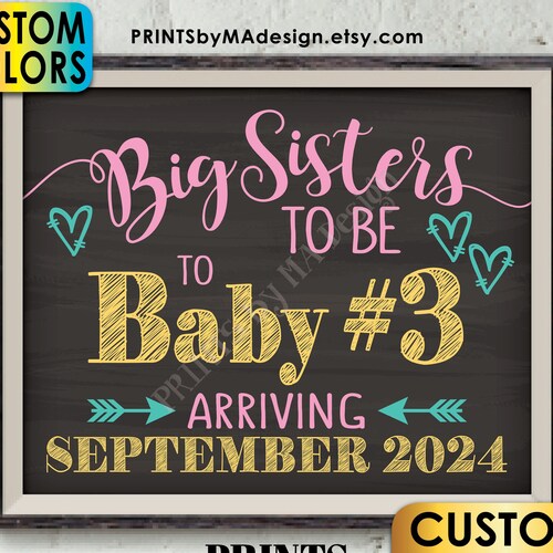 Baby Number 3 Pregnancy Announcement PRINTABLE 8x10/16x20 - Etsy