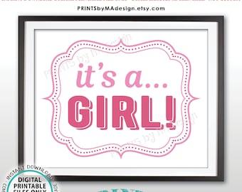 It's A Girl Gender Reveal Sign Gender Announcement - Etsy