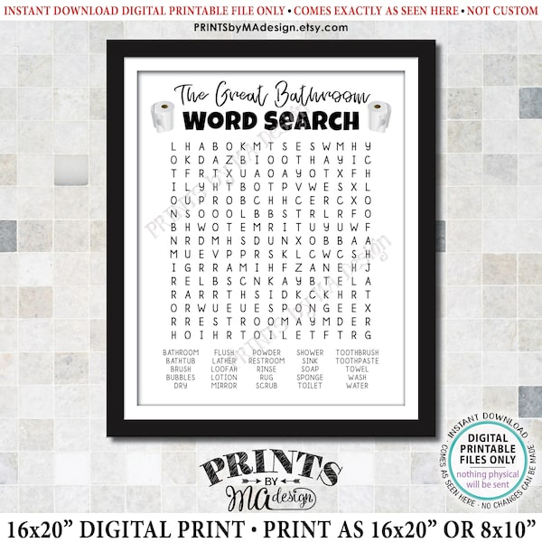 Bathroom Word Search - Etsy