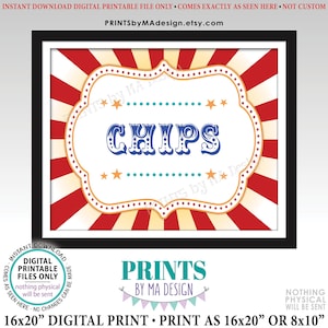Chips Sign, Circus/carnival Themed Party, Concession Stand, Festival ...