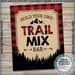 Trail Mix Bar Sign Build Your Own Trail Mix Lumberjack Style | Etsy