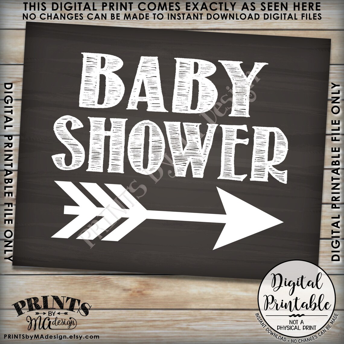 Baby Shower Direction Sign Shower Arrow Directions to Shower - Etsy