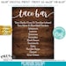 Taco Bar Menu Sign, Fiesta Party Menu, Custom PRINTABLE 8x10/16x20 ...