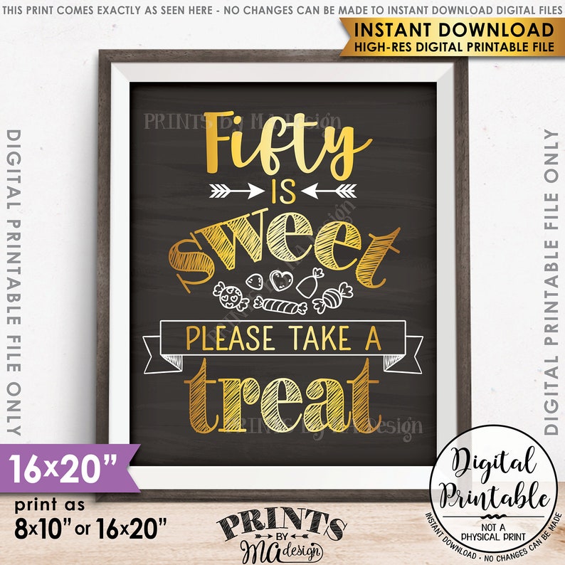 50th Birthday 50th Anniversary 50 is Sweet Please Take a - Etsy