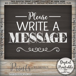 Please Write a Message Sign, Leave a Message, Share a Thought Party ...