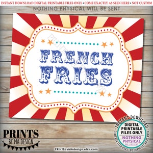 Carnival Food Signs, Circus Theme Party, Concessions, Hot Dogs, Burgers ...