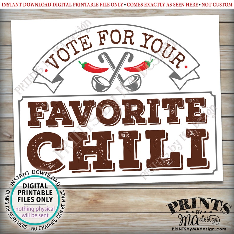 Vote for Your Favorite Chili Sign Chili Voting PRINTABLE | Etsy Vote for Your Favorite Chili Sign Chili Voting PRINTABLE | Etsy