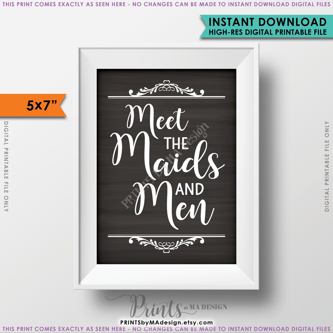 Meet the Maids & Men Sign, Maids and Men Wedding Sign, Bridesmaids ...