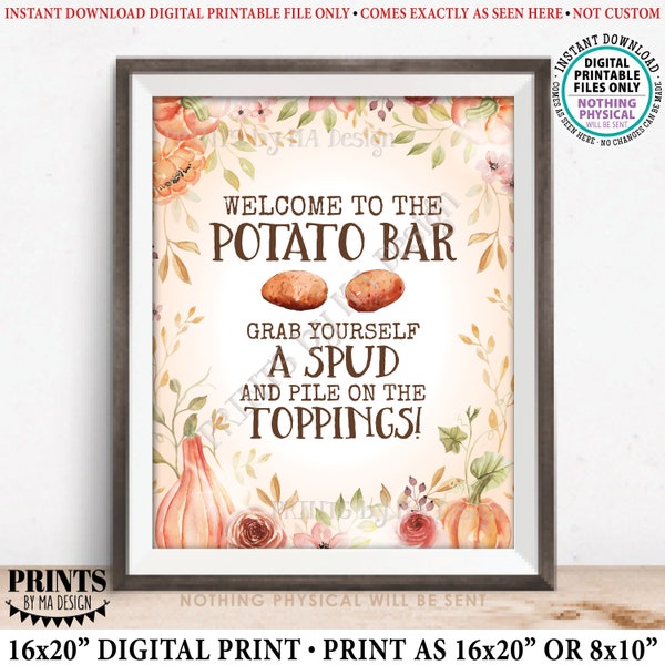 Potato Bar Appreciation Sign - Etsy
