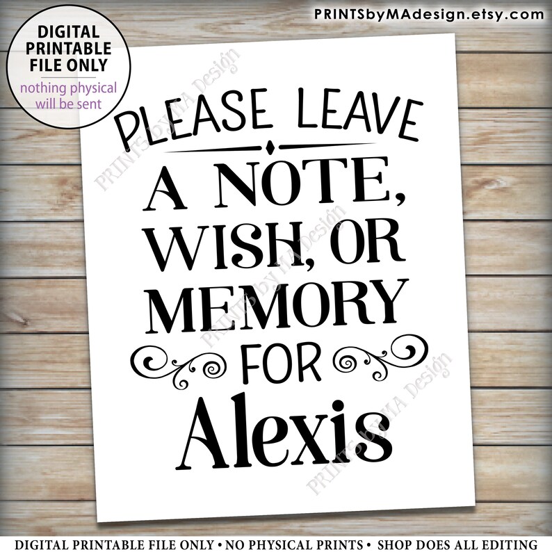 Please Leave a Note Wish or Memory Sign Leave a Note or | Etsy