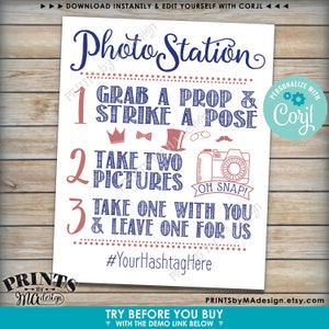 Photo Station Sign, Take 2 Pictures, Take 1 Home & Leave One for Us ...