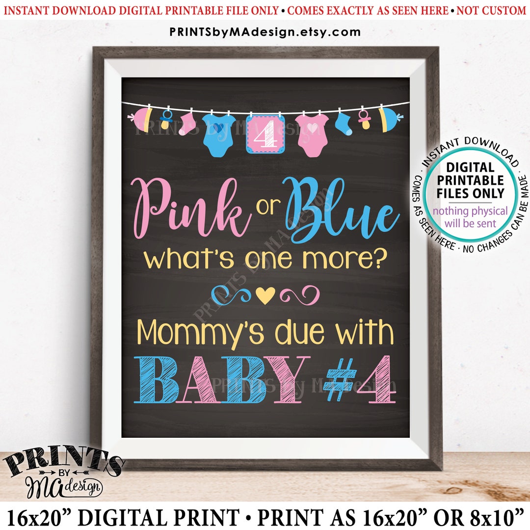 Baby Number 4 Pregnancy Announcement, Pink or Blue What's One More ...