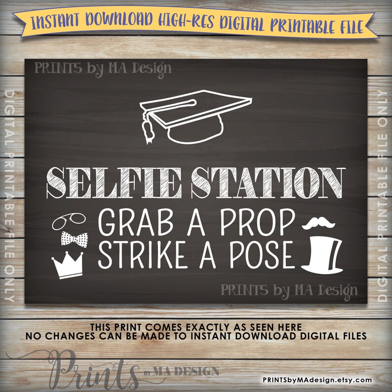 Graduation Selfie Station Sign Grad Party Graduation Party | Etsy