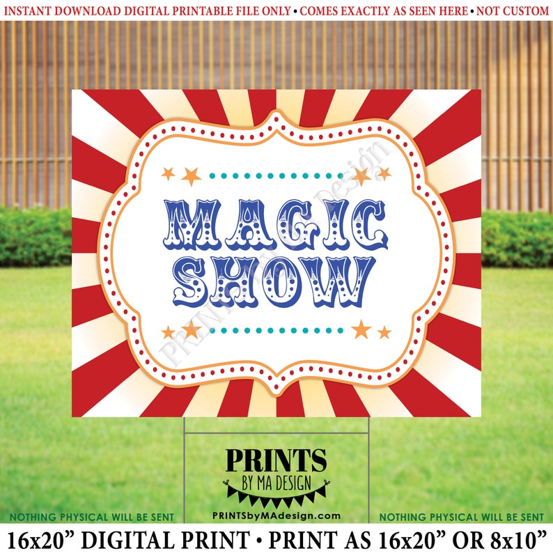 Carnival Magic Show Sign Circus Birthday Party Activities - Etsy