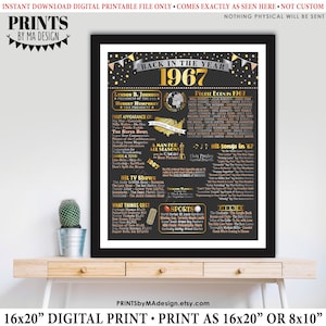 Back in the Year 1967 Poster Board, Remember 1967 Sign, Flashback to ...