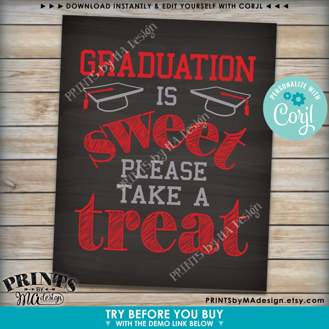 Graduation is Sweet Please Take a Treat Candy Bar Sign | Etsy