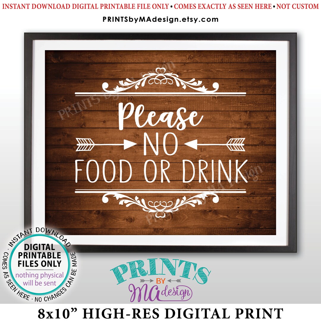 Please No Food or Drink Sign, No Food Sign, Keep Food Out, Rules for ...