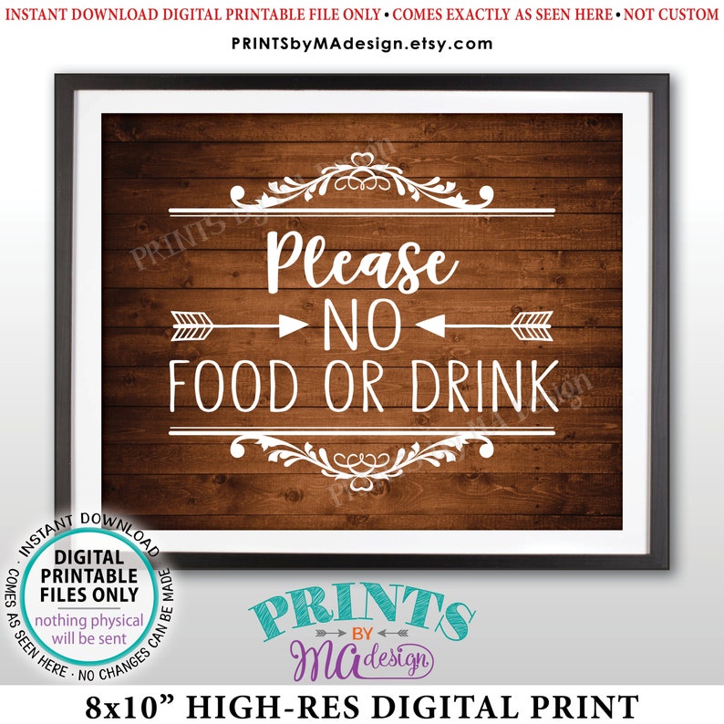 Please No Food or Drink Sign No Food Sign Keep Food Out - Etsy