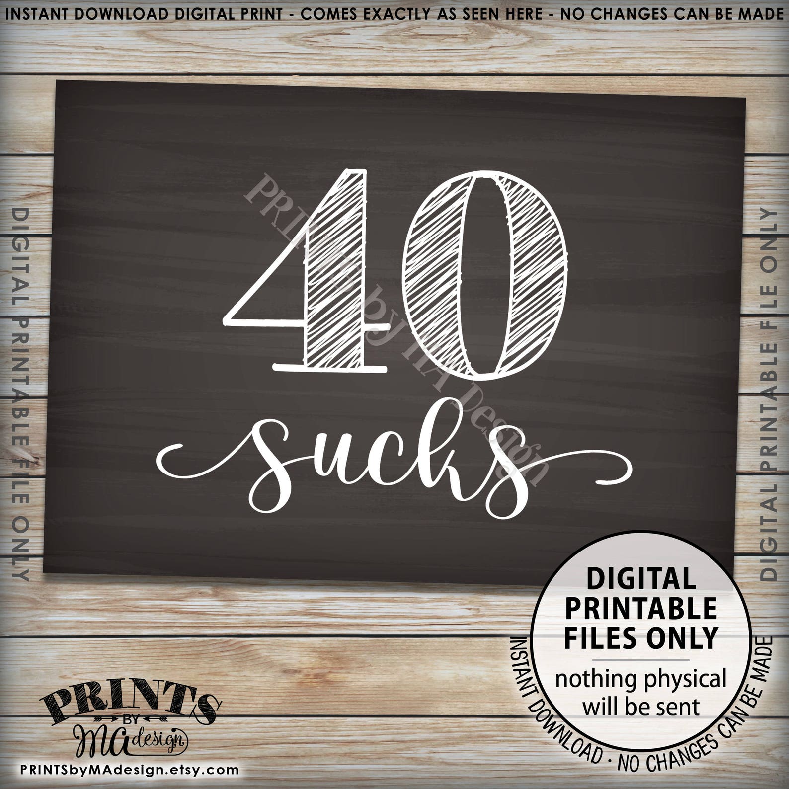 40th Birthday Signs 40 Sucks Rocks Blows Can Kiss It is | Etsy