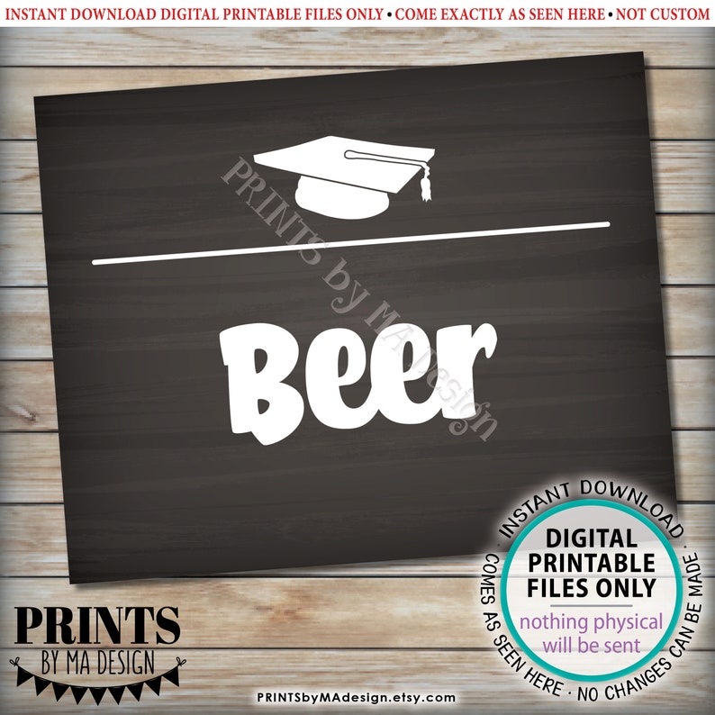 Beverage Station Signs Graduation Party Drink Signs Beer | Etsy
