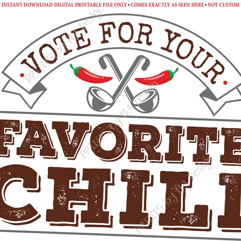 Vote for Your Favorite Chili Sign Chili Voting PRINTABLE - Etsy Vote for Your Favorite Chili Sign Chili Voting PRINTABLE - Etsy