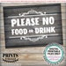 Please No Food or Drink Sign Keep Food Out PRINTABLE 5x7 - Etsy
