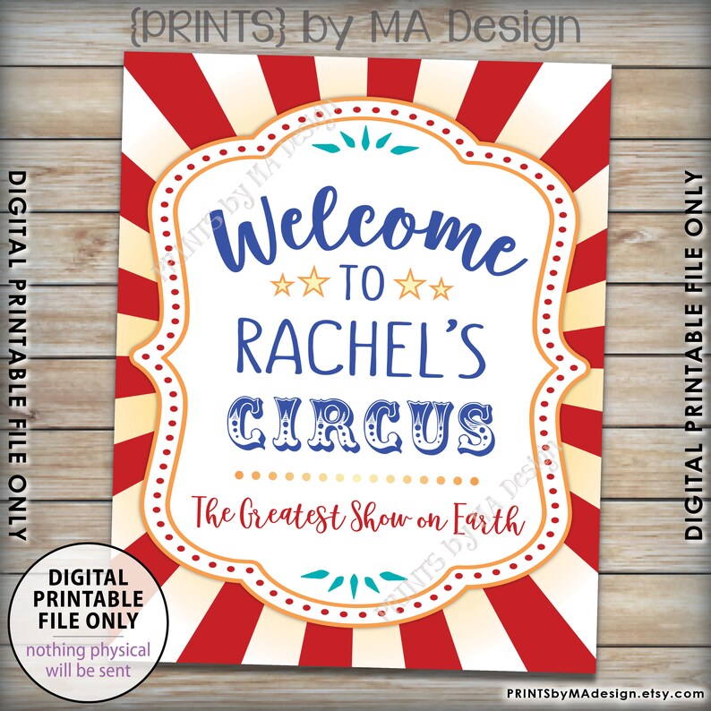 Circus Welcome Sign, Welcome to the Circus Theme Party Sign, Greatest ...