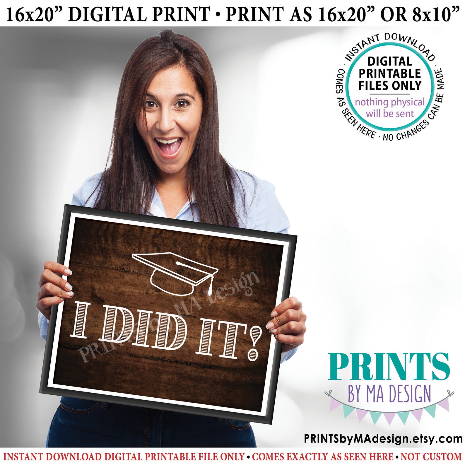 I Did It Graduation Sign High School Graduation or College | Etsy