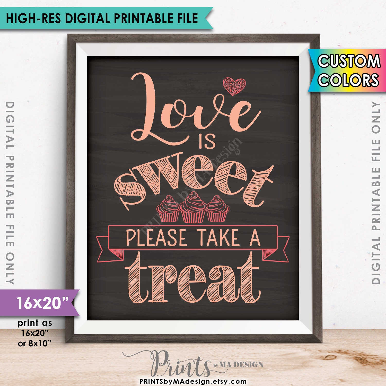 Love is Sweet Please Take a Treat Wedding Sign, Sweet Treat Sign ...
