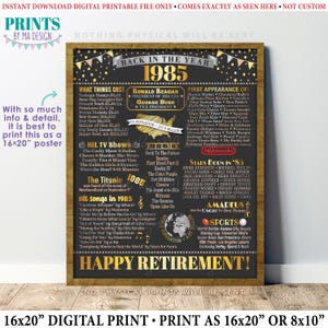 Back in the Year 1985 Retirement Party Poster Board, Flashback to 1985 ...