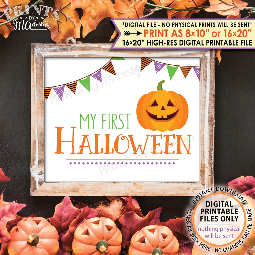 My First Halloween Sign, Baby's 1st Halloween Photo Prop, Jack-o ...