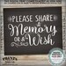 Share a Memory or a Wish Sign, Write a Memory, Share Memories, Birthday ...
