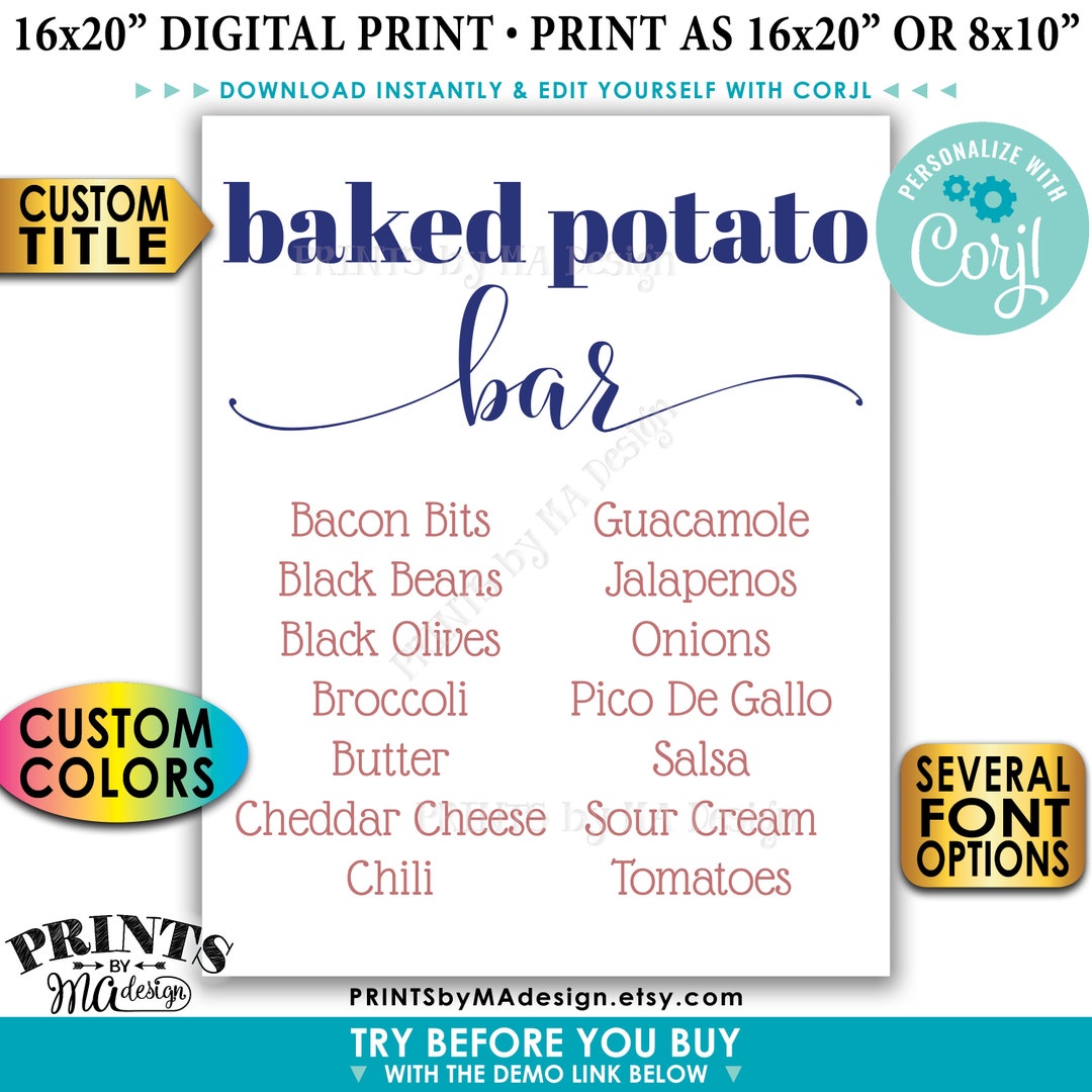 Custom Bar Menu Sign, Any Type of Bar Menu, Personalized Party Menu ...