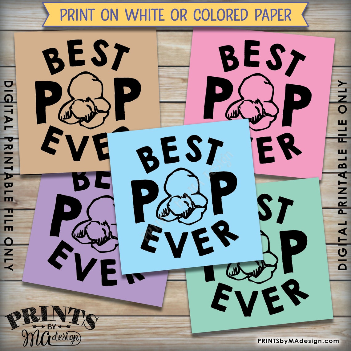 Best Pop Ever Popcorn Tags Father's Day Gift Cards - Etsy